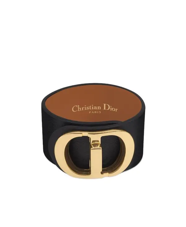 Dior 30 Montaigne Cuff Bracelet With Cd Lock Buckle - Black