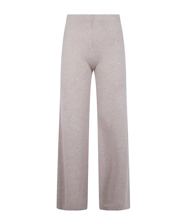 D.exterior Crystal Embellished Knit Pants - Gray