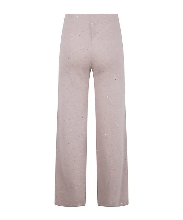 D.exterior Crystal Embellished Knit Pants - Gray