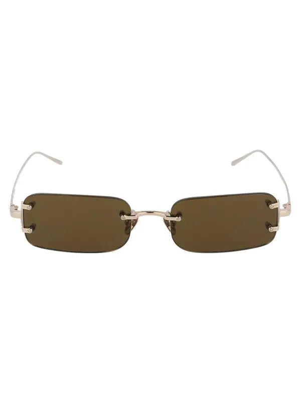 Linda Farrow Rimless Rectangle Sunglasses - Green