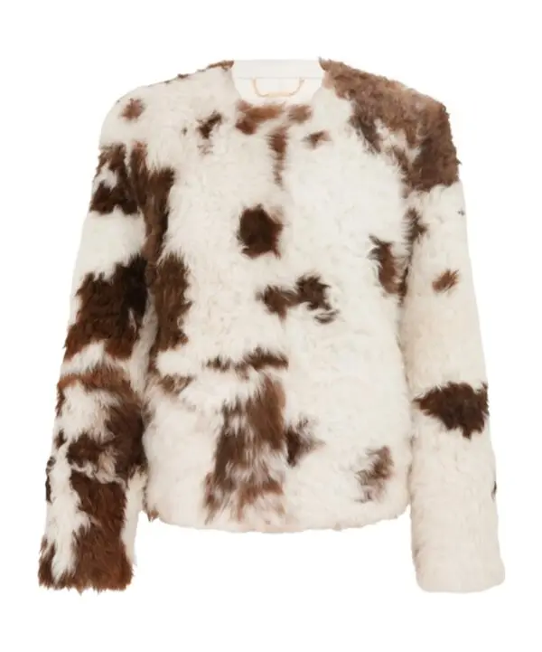Zimmermann Hypnotic Spot Shearling Jacket - Cream