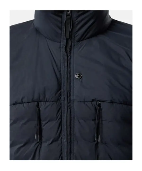 Stone Island Hooded Padded Coat With Stand Collar And Zip Fastening