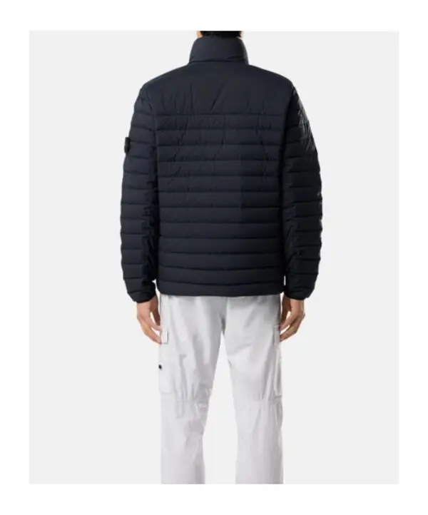 Stone Island Hooded Padded Coat With Stand Collar And Zip Fastening