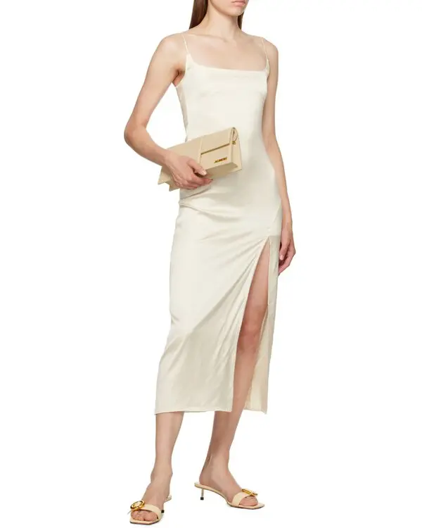 Jacquemus Le Bambino Long Logo Plaque Shoulder Bag - White