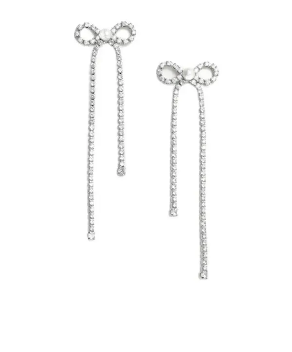 SELF-PORTRAIT Crystal-embellished Drop Earrings - White