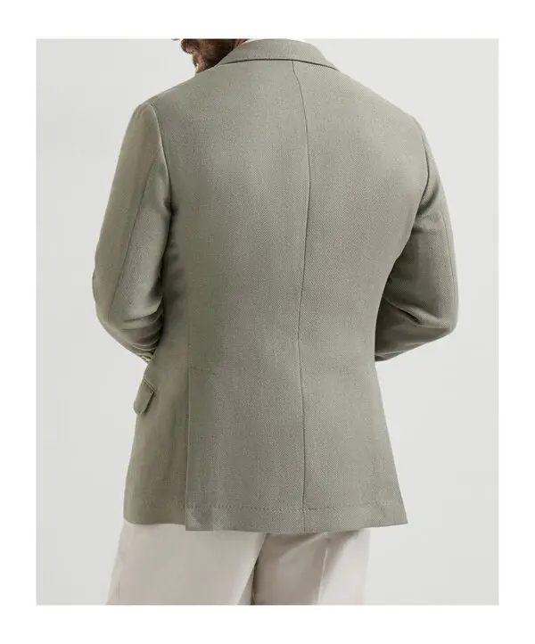 Brunello Cucinelli Hopsack Single-breasted Blazer - Gray
