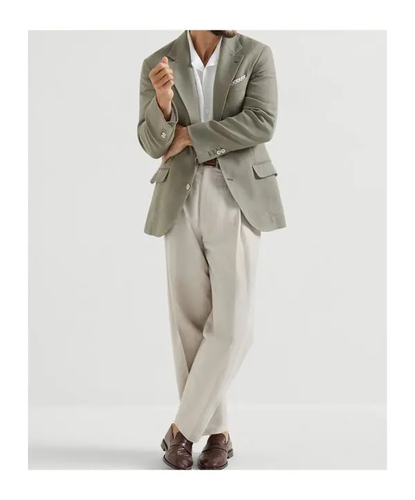Brunello Cucinelli Hopsack Single-breasted Blazer - Gray