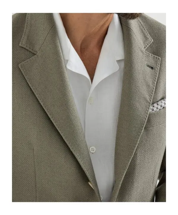 Brunello Cucinelli Hopsack Single-breasted Blazer - Gray