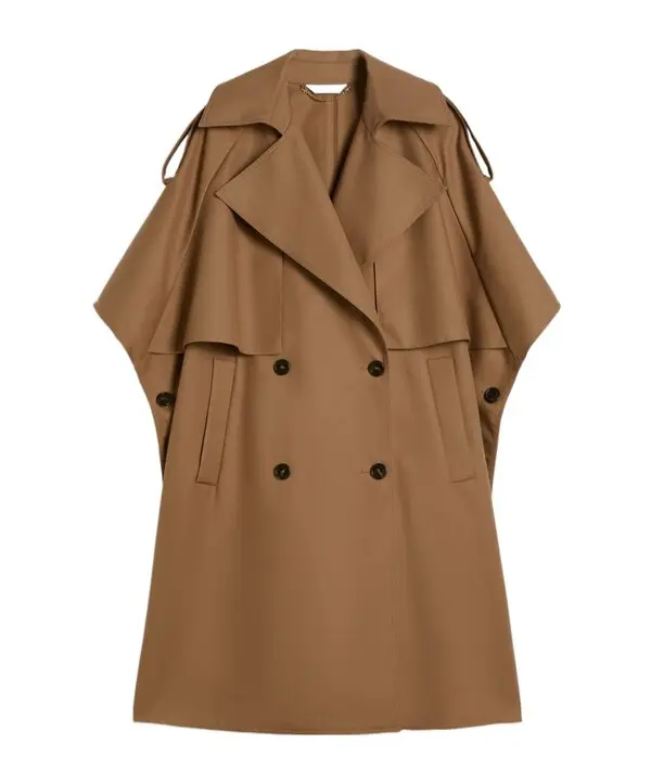 Max Mara Zeus Double-breasted Poncho - Brown