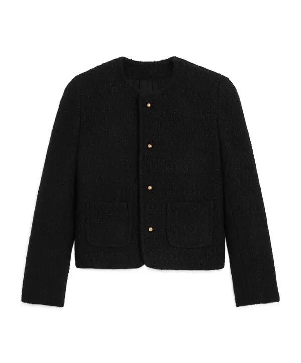 Celine Icone Jacket In Wool Natt - Black