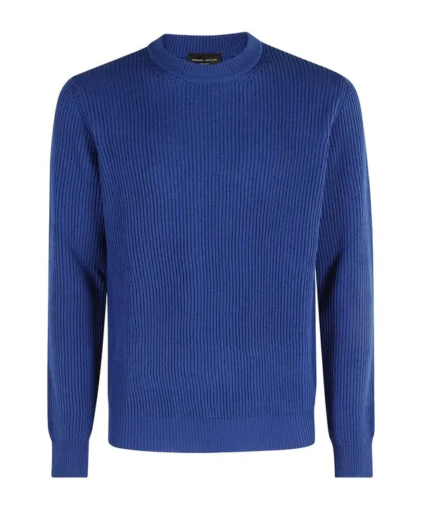 ROBERTO COLLINA Crew Neck Long Sleeve Sweater - Blue