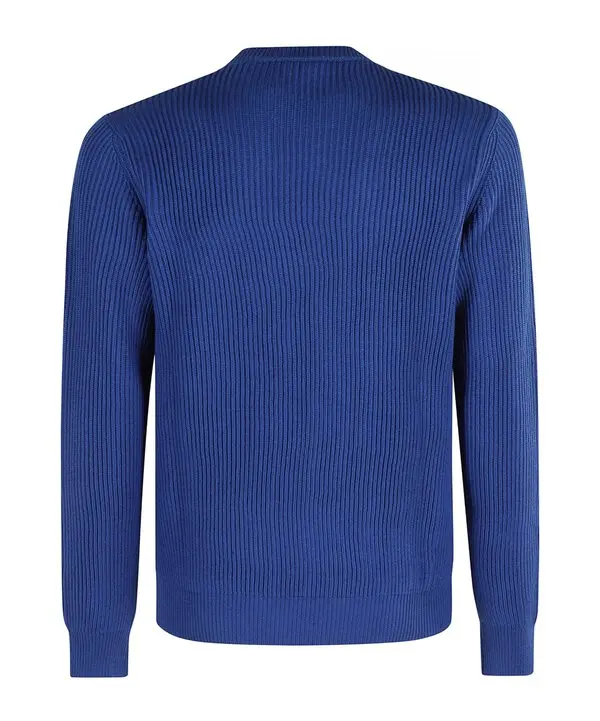 ROBERTO COLLINA Crew Neck Long Sleeve Sweater - Blue