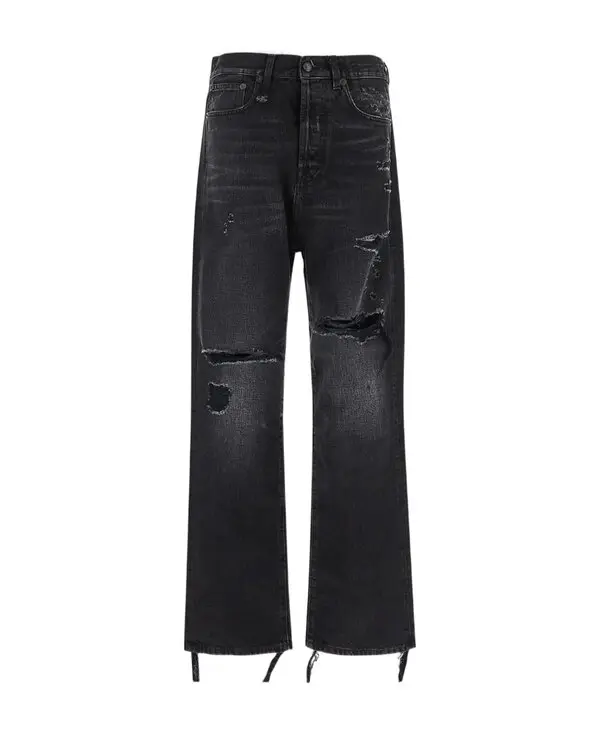 R13 Izzy Drop Distressed Jeans - Black