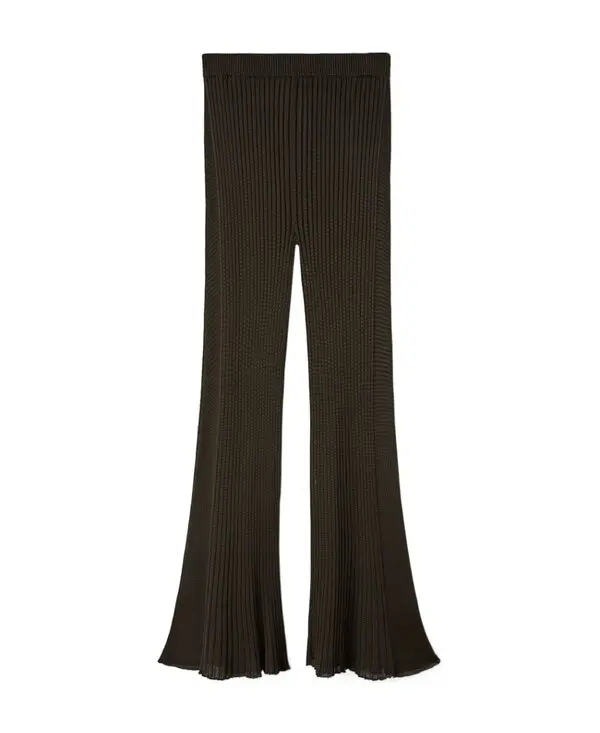 JIL SANDER High-waisted Chunky Ribbed Knit Trousers - Black