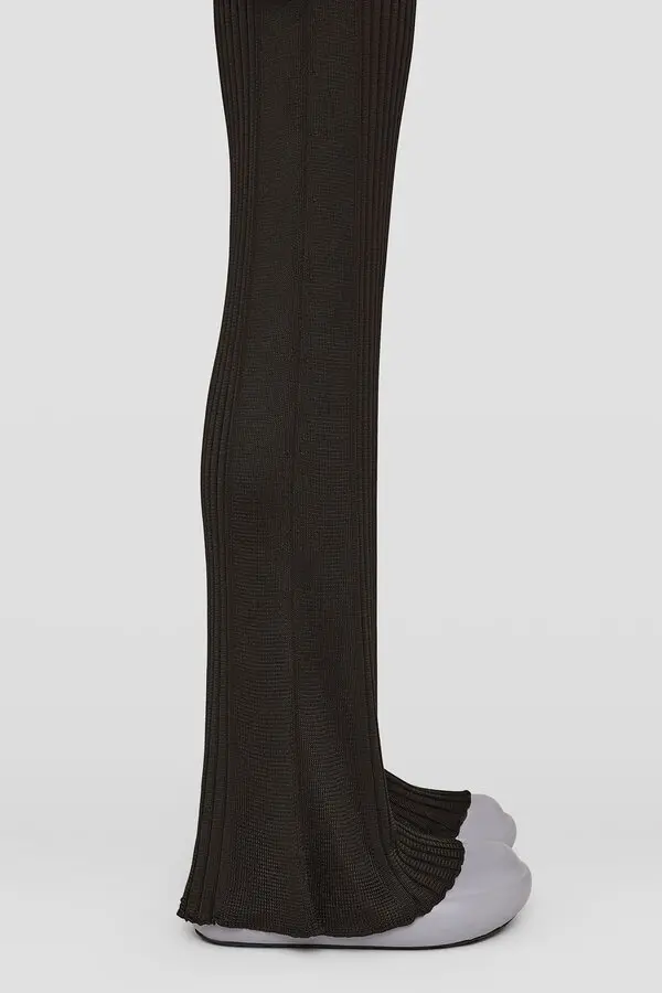 JIL SANDER Ribbed Knit Wide-leg Trousers - Black
