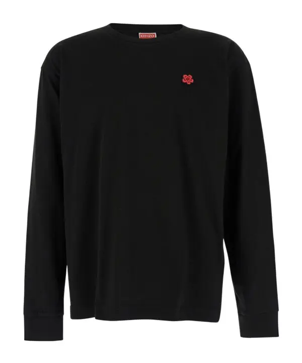 Kenzo Boke Embroidered Long-sleeved T-shirt - Black