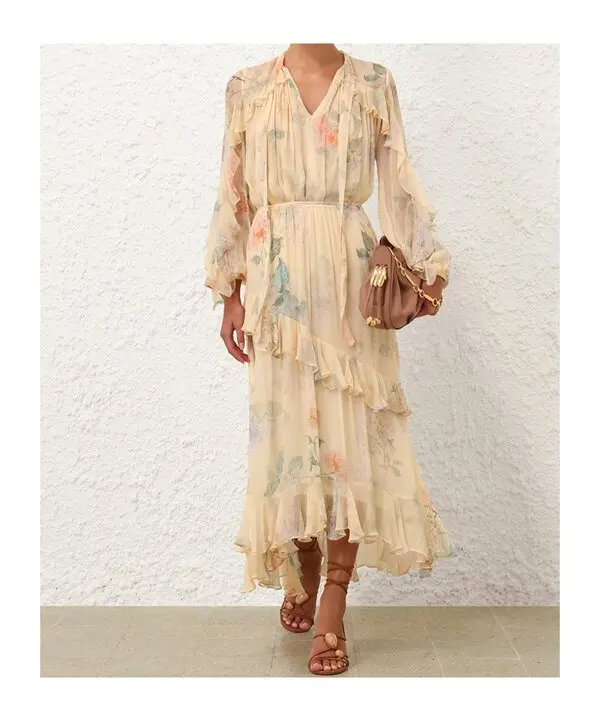 Zimmermann Floral Ruffle Blouse