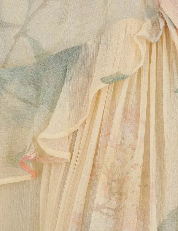 Zimmermann Floral Ruffle Blouse
