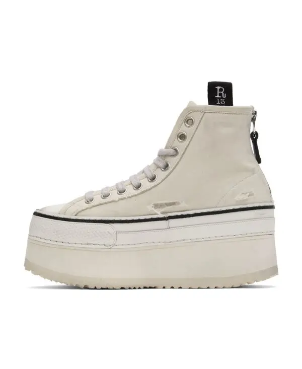 R13 Courtney High-top Platform Sneakers - Nude