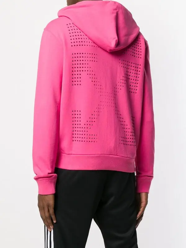 Off-White Bright Diamond Zipper Casual Jacket - Pink
