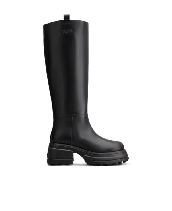 TOD'S Logo Embossed Knee-high Boots