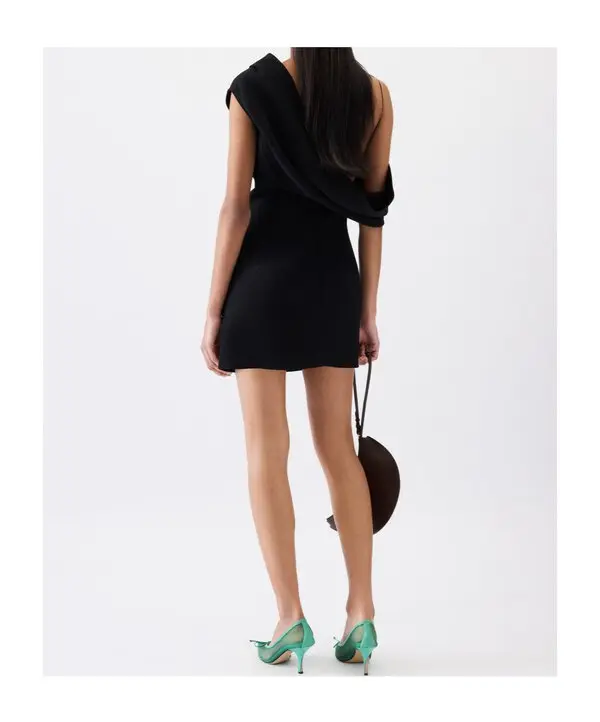 Jacquemus Pesce Draped One-shoulder Mini Dress