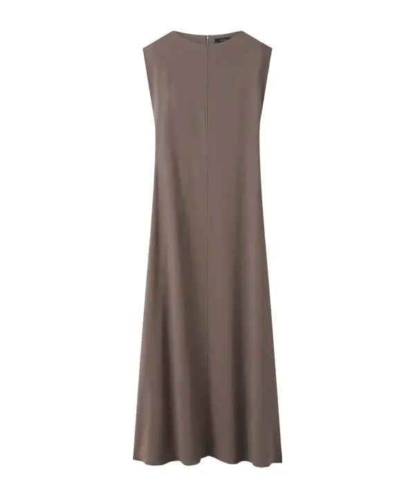 JOSEPH Sleeveless Midi Dress With Ruched Detailing - Brown