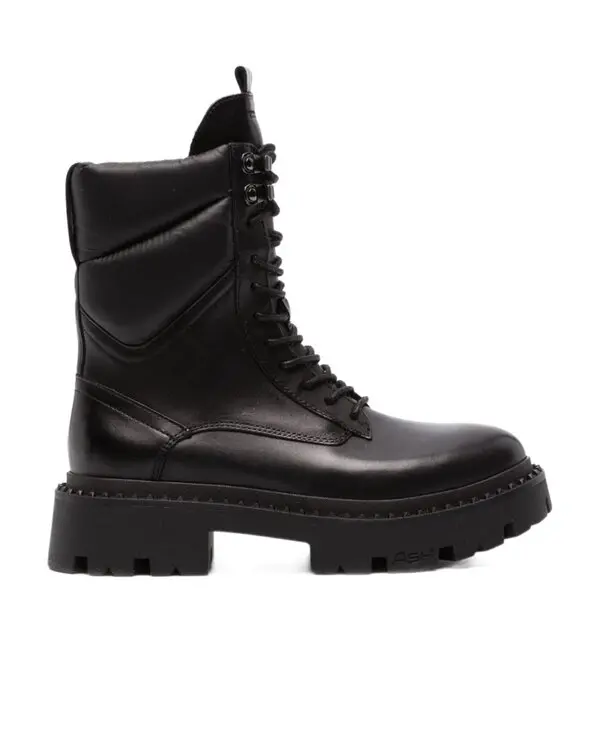 Ash Lace-up Combat Boots With Thick Soles