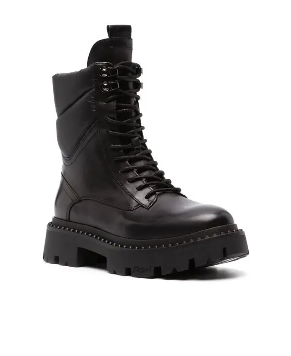 Ash Lace-up Combat Boots With Thick Soles