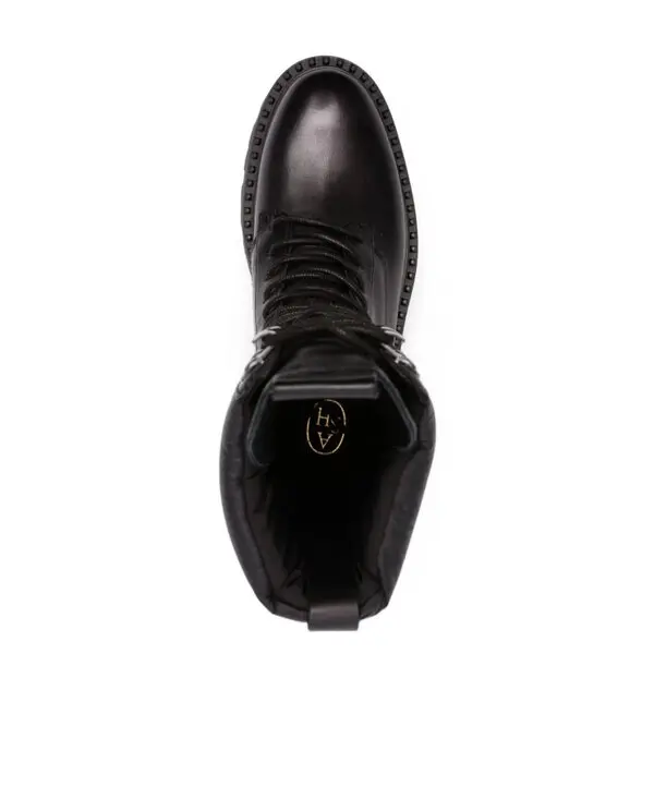 Ash Lace-up Combat Boots With Thick Soles
