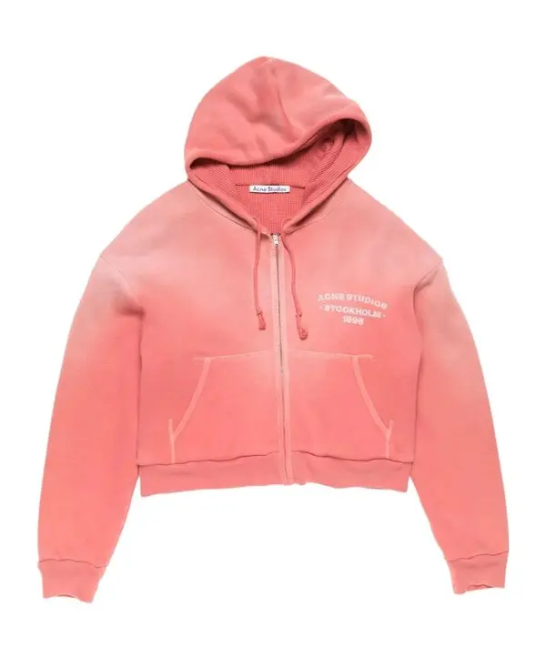 Acne Studios Airbrushed Zip Hoodie - Red