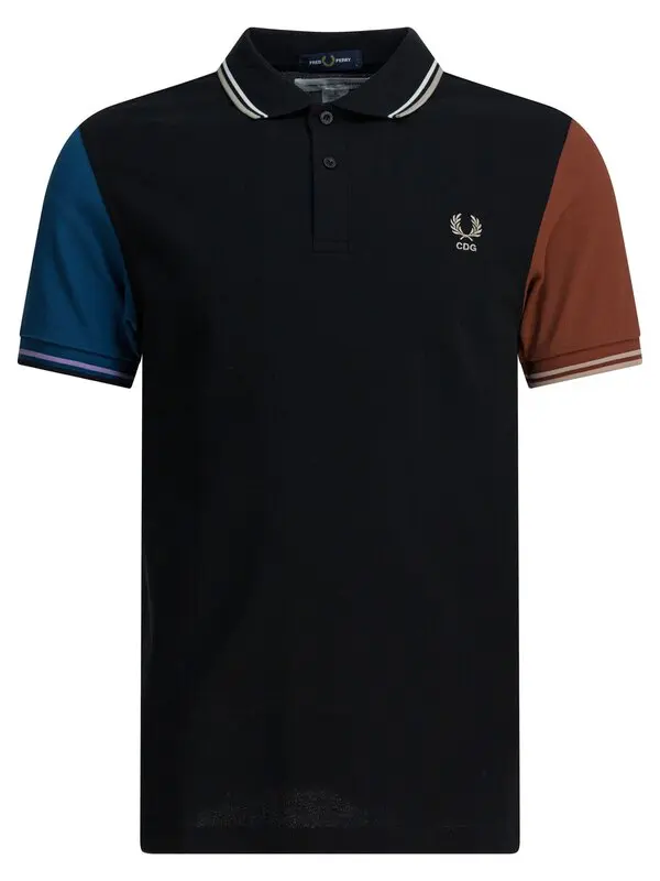 Comme Des Garçons Colour-block Polo Shirt - Black