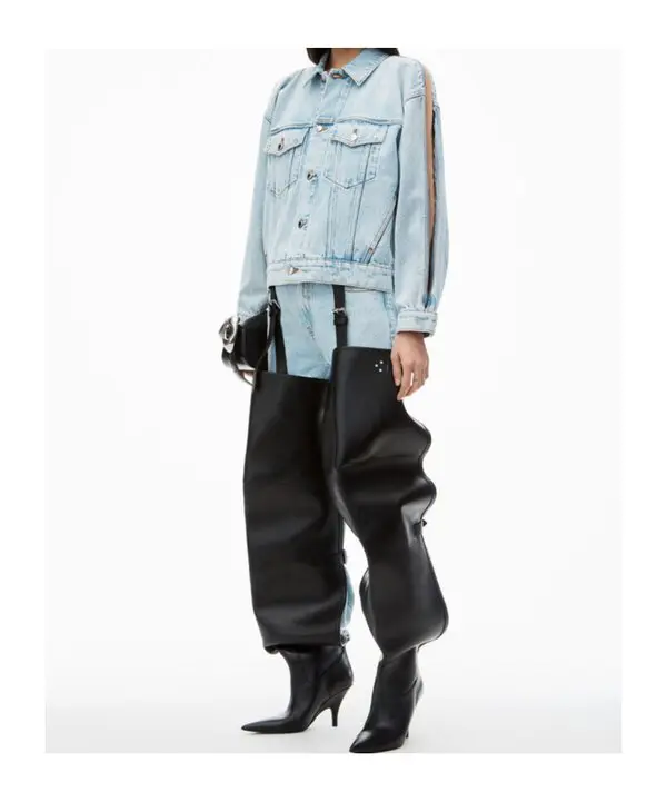 Alexander Wang Logo Patch Denim Trucker Jacket