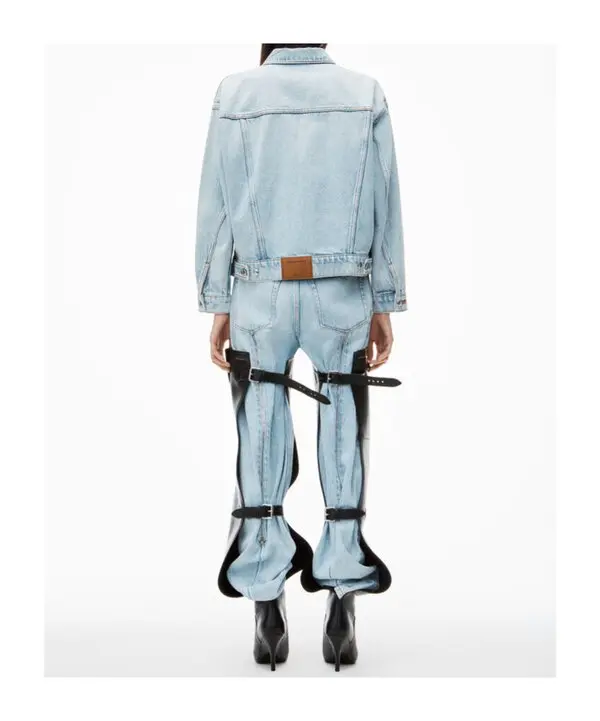 Alexander Wang Logo Patch Denim Trucker Jacket