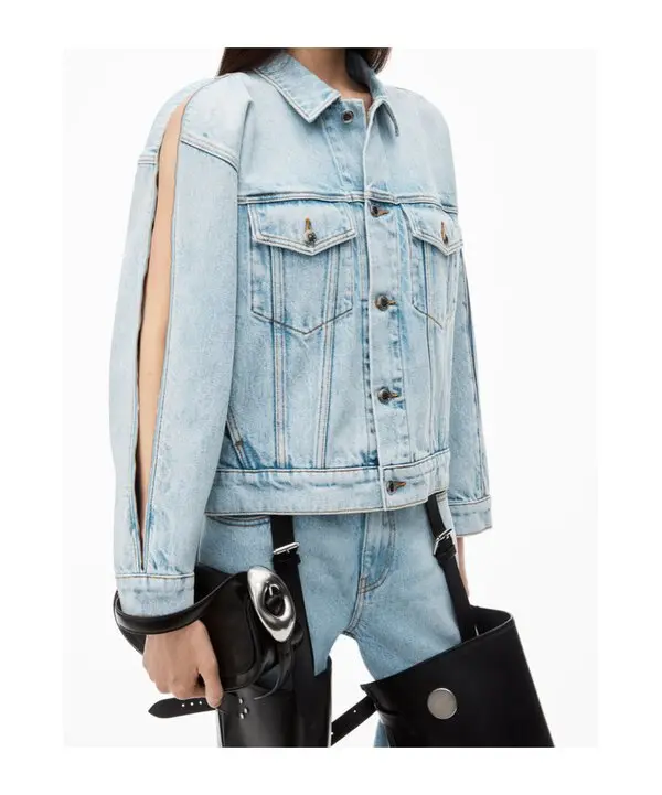 Alexander Wang Logo Patch Denim Trucker Jacket