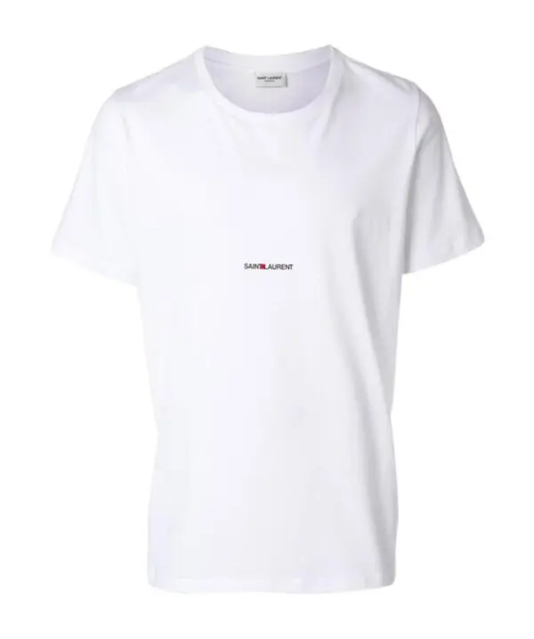 Saint Laurent Logo Printed Crewneck T-shirt - White
