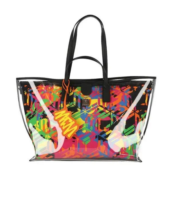 Mcm Abstract Pattern Printed Tote Bag
