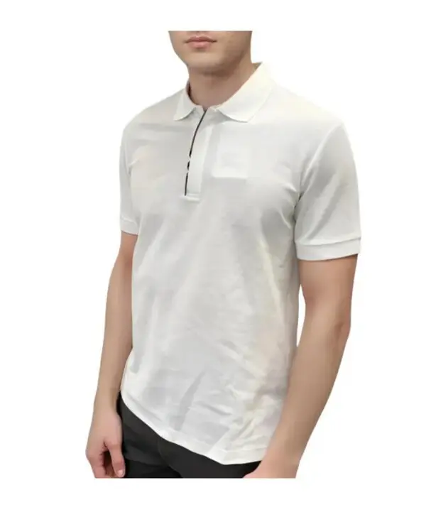 Burberry Check Trim Cotton Polo Shirt