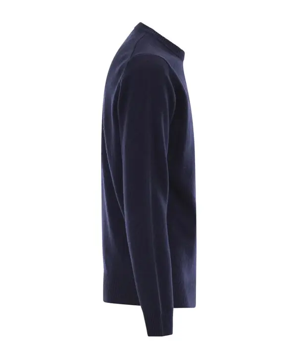 MC2 SAINT BARTH Crewneck Knitwear With Embroidered Logo - Blue