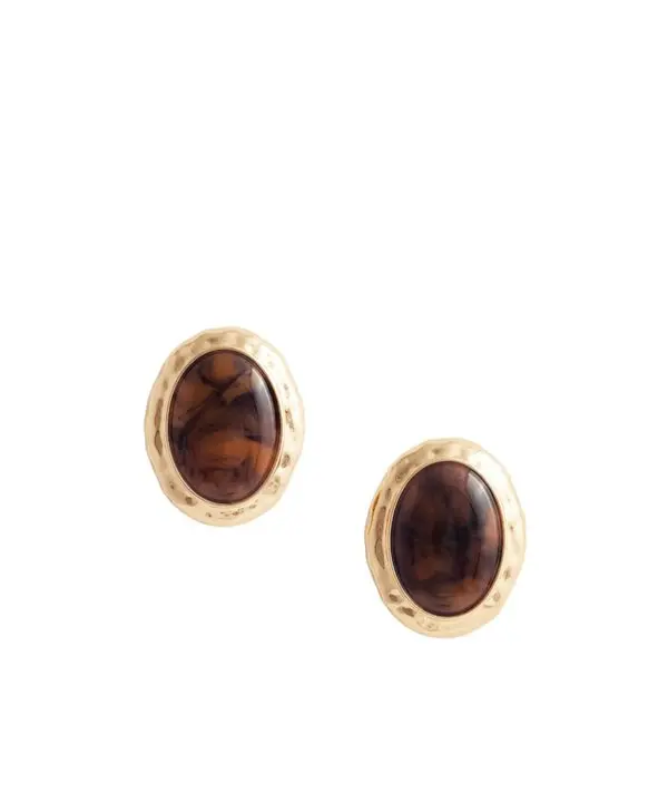 SELF-PORTRAIT Tortoiseshell Round-shape Earrings - Brown