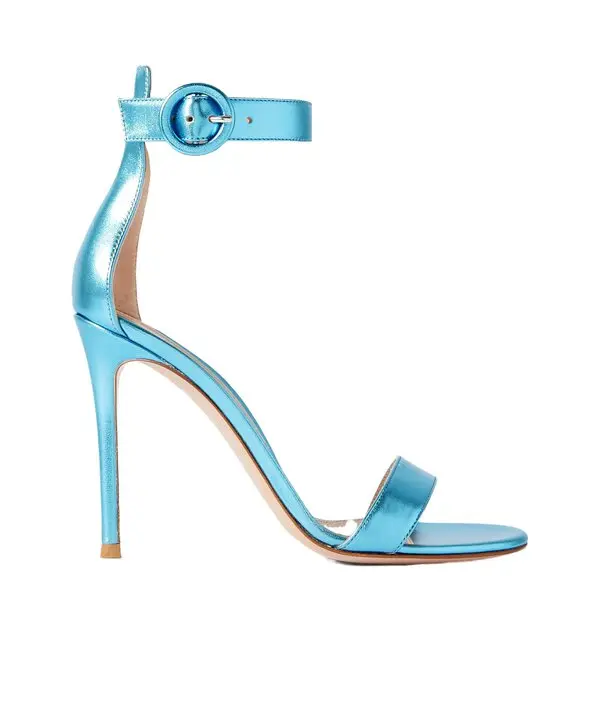 GIANVITO ROSSI Metallic High-heeled Sandals - Blue
