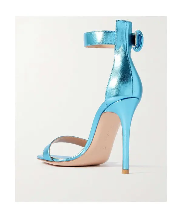 GIANVITO ROSSI Metallic High-heeled Sandals - Blue