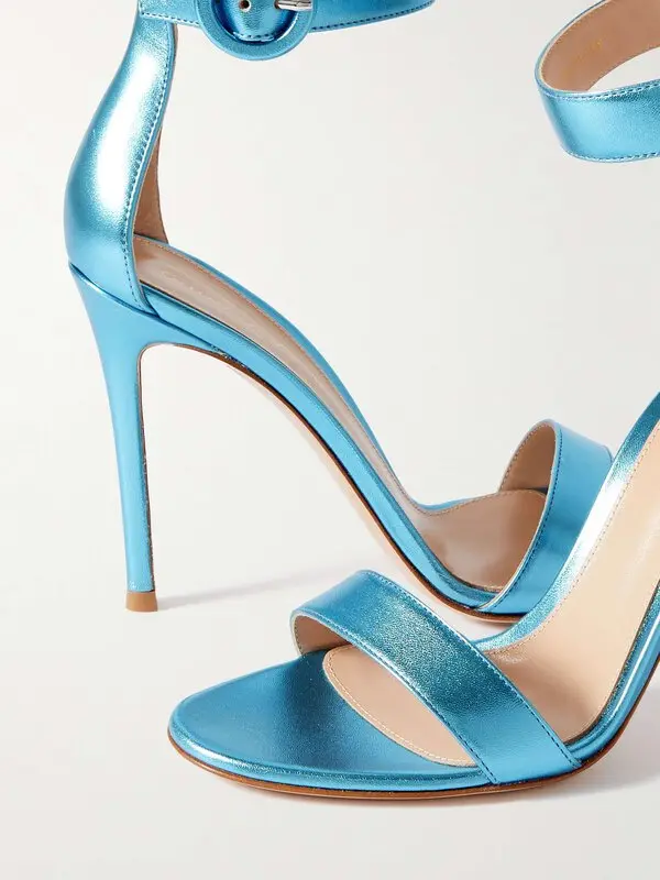 GIANVITO ROSSI Metallic High-heeled Sandals - Blue