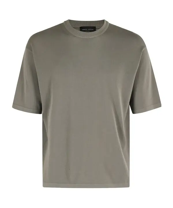 ROBERTO COLLINA Round-neck Logo T-shirt - Gray