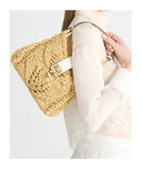 Ermanno Scervino Raffia Mini Hobo Bag