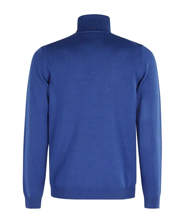 ROBERTO COLLINA Long Sleeve Turtleneck Sweater - Blue