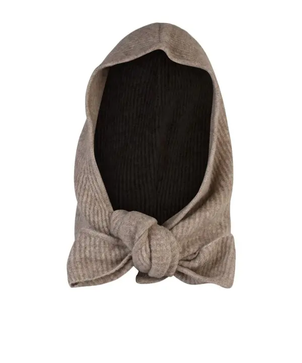 GANNI Wool Hood With Tie - Black