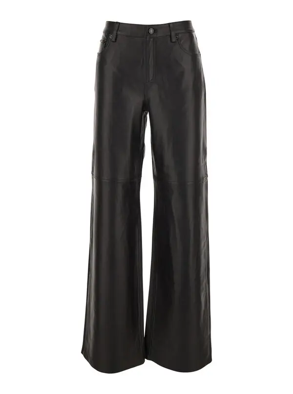 Michael Kors Button Detailed Wide Leg Pants - Black