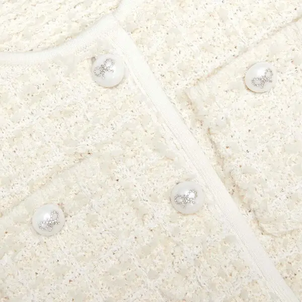 SELF-PORTRAIT Button-up Cardigan With Bow Motif