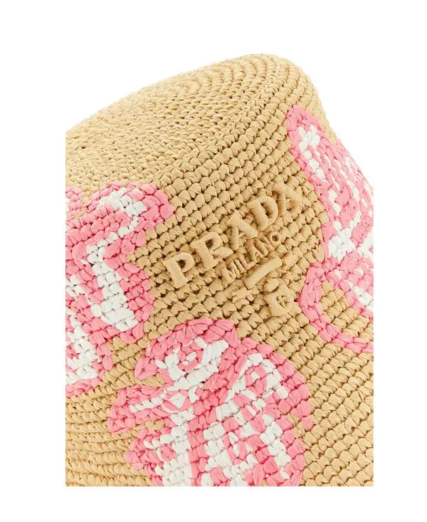 Prada Crochet Floral Bucket Hat